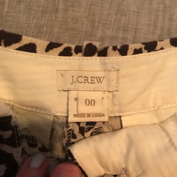 J. Crew | Shorts | J Crew Leopard Print Linen Shorts | Poshmark